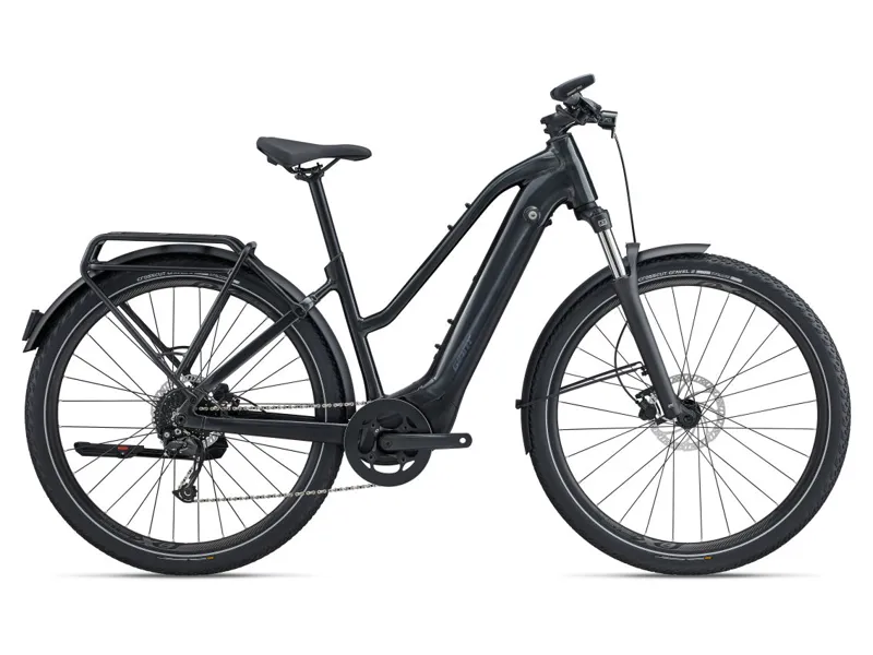 Giant Explore E 2 STA Electric Bike In Gloss Gunmetal Black